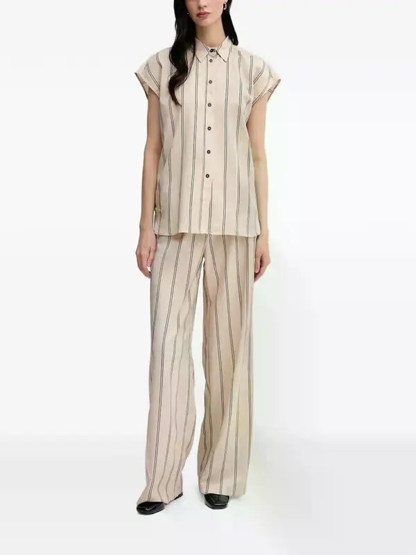 MARC AUREL Striped Buttoned Top