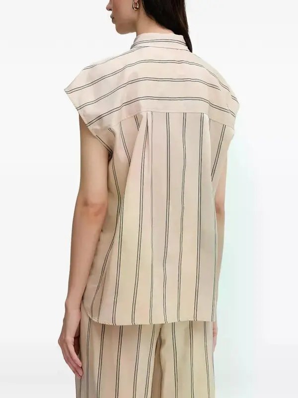 MARC AUREL Striped Buttoned Top