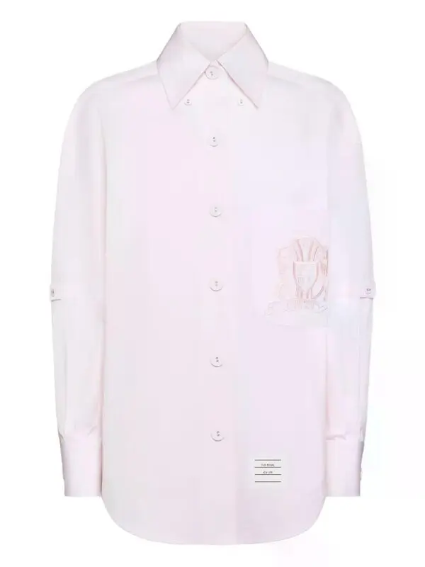 Thom Browne Crest Embroidery Shirt - Pink