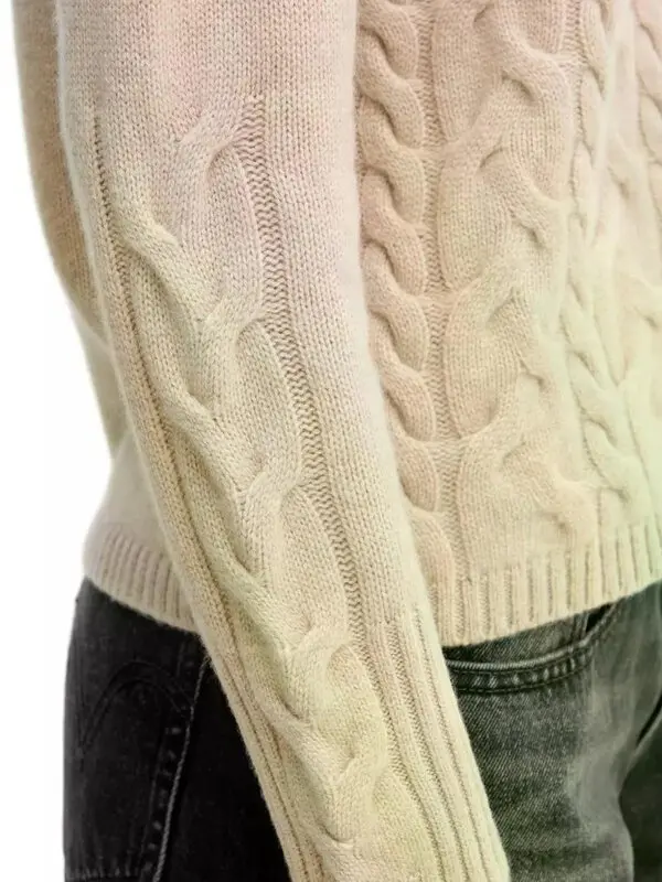 BENETTON Cable-knit High-neck Sweater