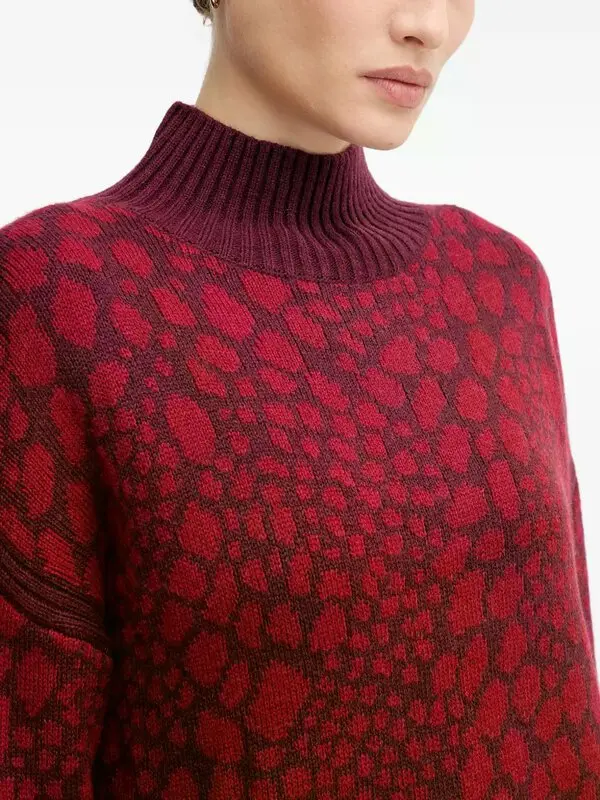 MARC AUREL Patterned Funnel-neck Sweater