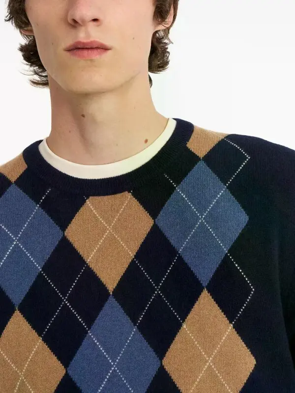 Pringle Of Scotland Argyle Crew-neck Sweater - Blue