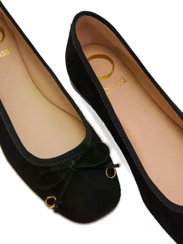 ODISSI Lou Bow Square Toe Ballerina - Black