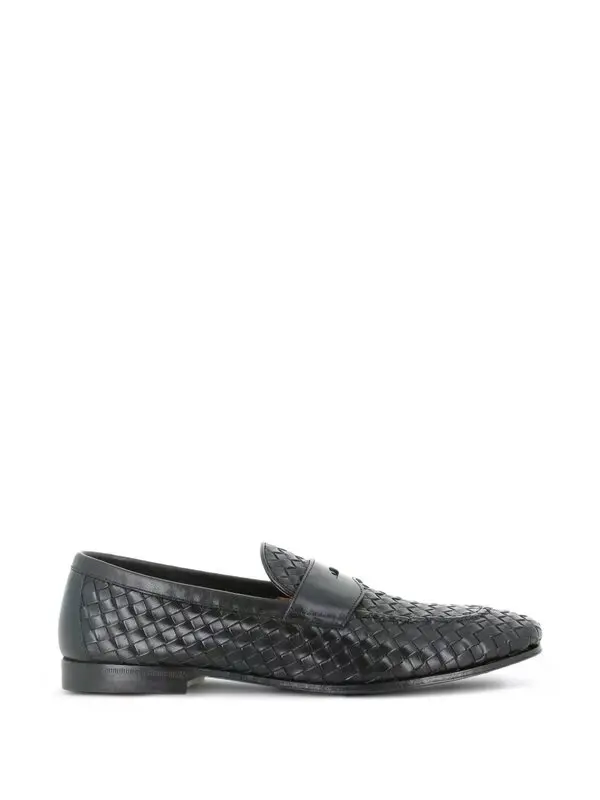 HENDERSON BARACCO Textured Penny Loafers - Black