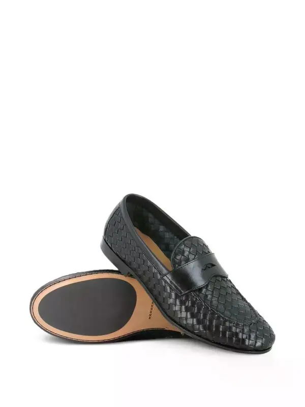 HENDERSON BARACCO Textured Penny Loafers - Black
