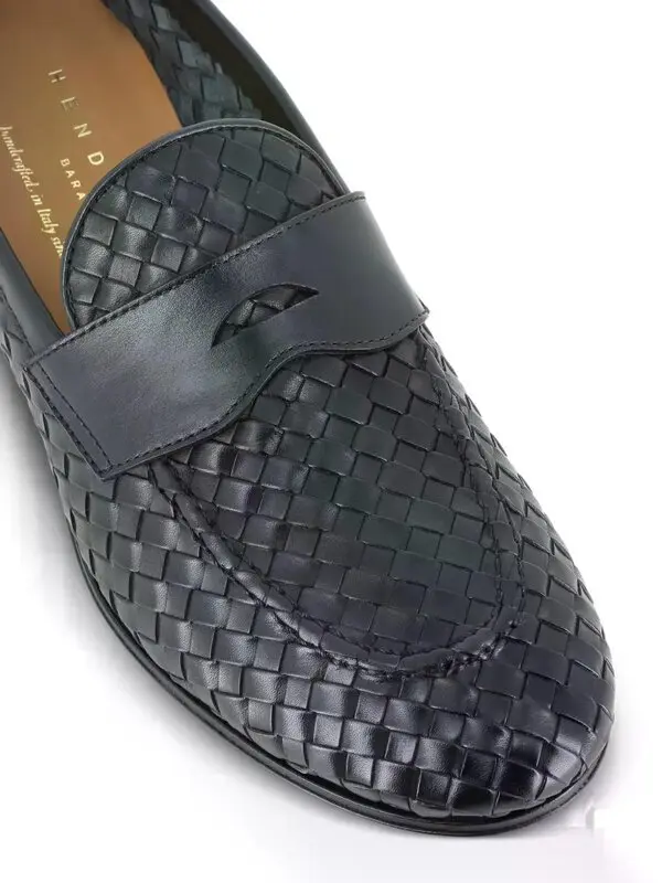 HENDERSON BARACCO Textured Penny Loafers - Black
