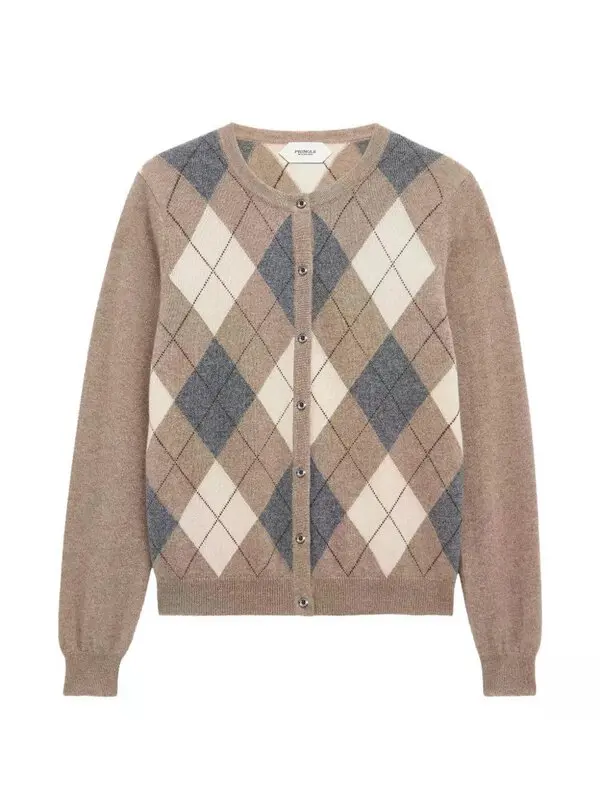 Pringle Of Scotland Argyle Crew-neck Cardigan - Neutrals