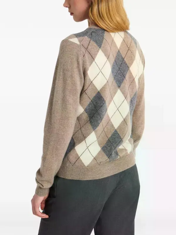 Pringle Of Scotland Argyle Crew-neck Cardigan - Neutrals