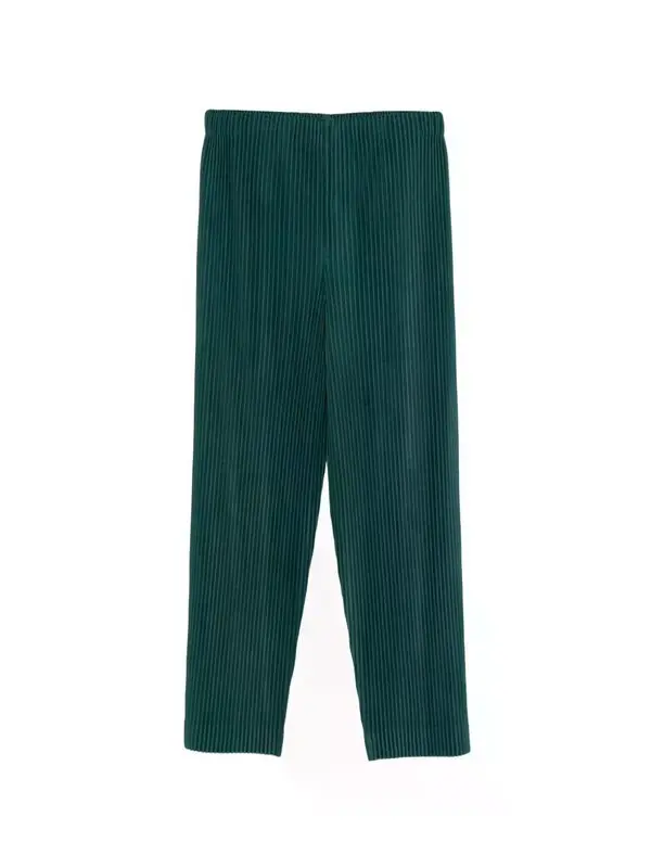 Issey Miyake Pleated Straight-leg Trousers - Green