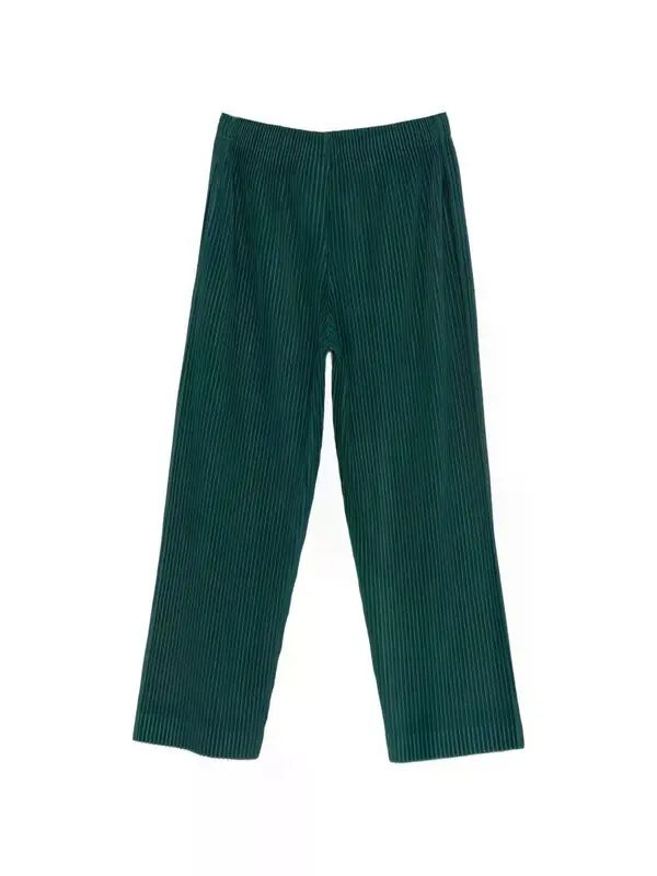 Issey Miyake Pleated Straight-leg Trousers - Green