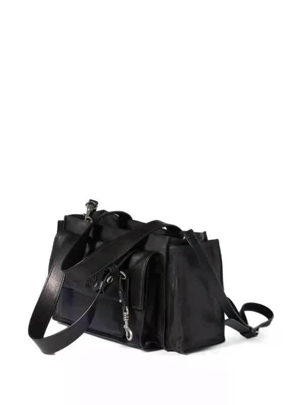 Miu Miu Utilitaire Leather Shoulder Bag - Black