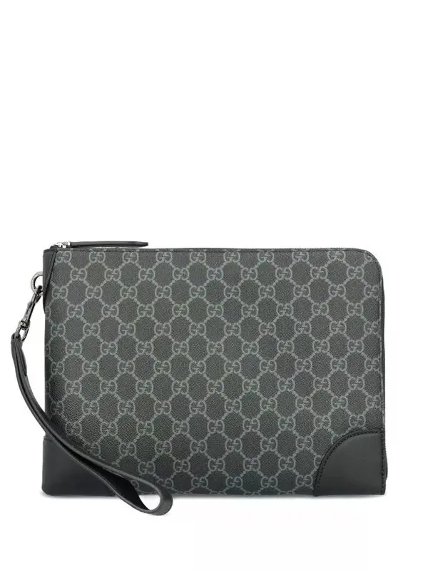 Gucci Gg Emblem Clutch Bag - Grey