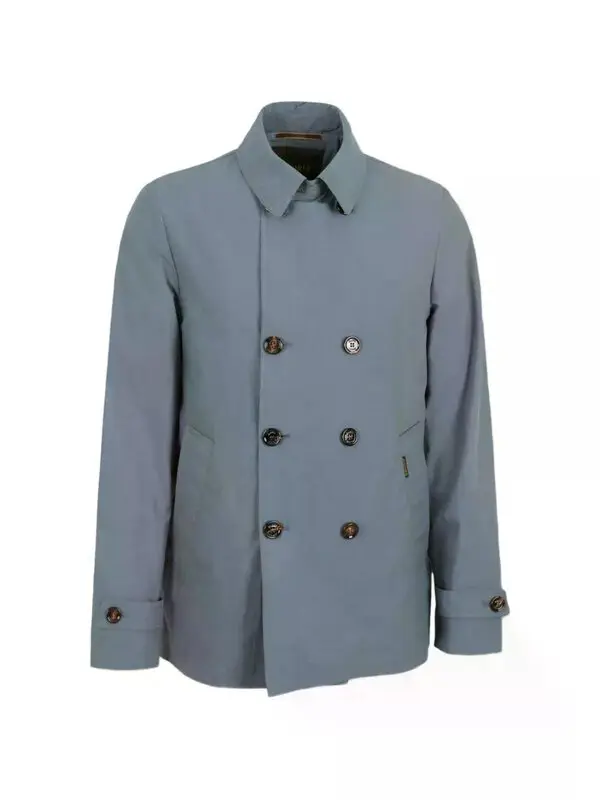 MOORER Double-breasted Coat - Blue