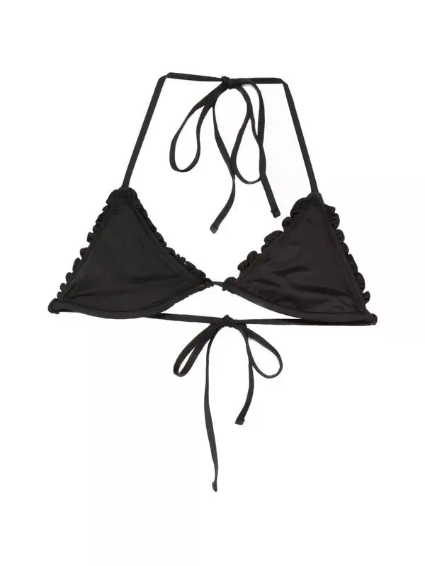 Frankies Bikinis Nick Ruffled Bikini Top - Black