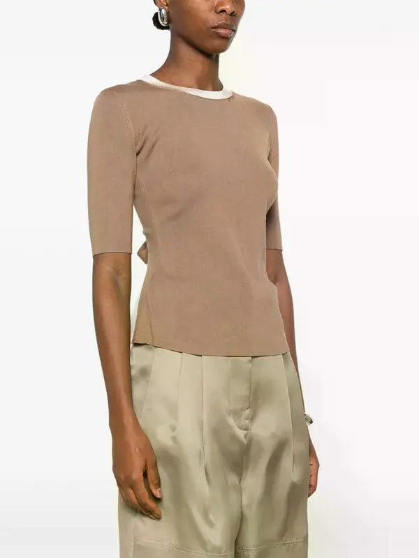 Elisabetta Franchi Ribbed Cut-out Top