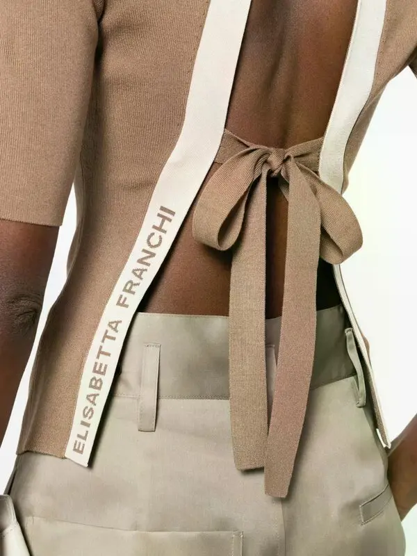 Elisabetta Franchi Ribbed Cut-out Top