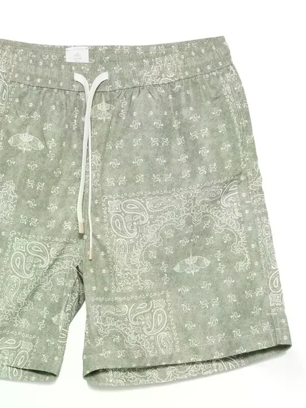 Eleventy Paisley Swim Shorts - Green