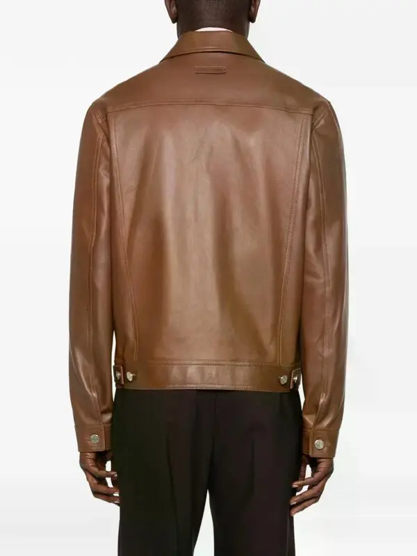 Jacob Cohen Button-fastening Leather Jacket - Brown