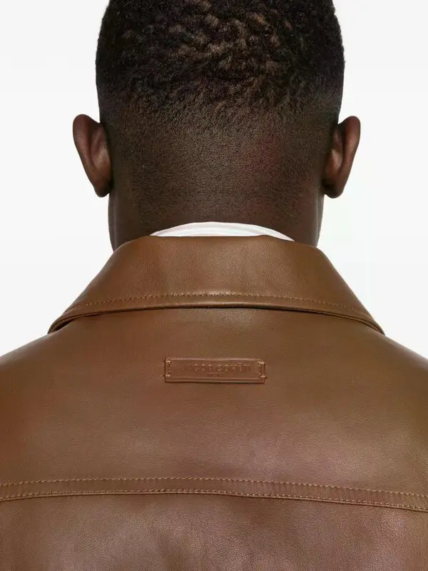 Jacob Cohen Button-fastening Leather Jacket - Brown