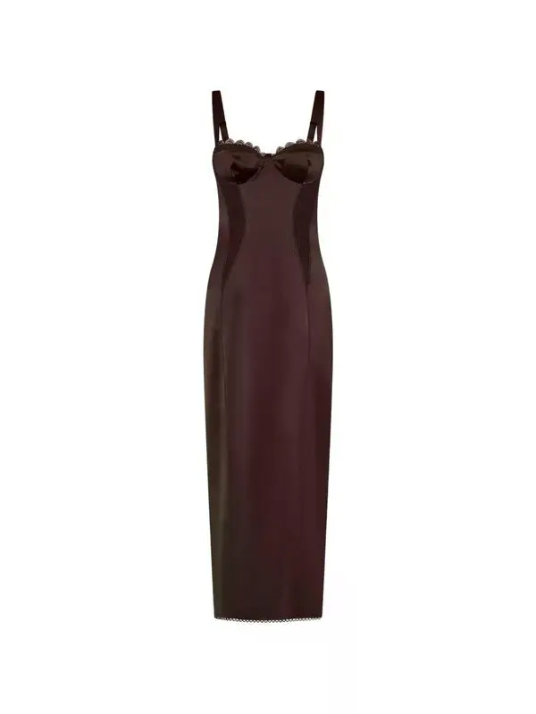 NICHOLAS Dominique Lace-detail Maxi Dress - Brown