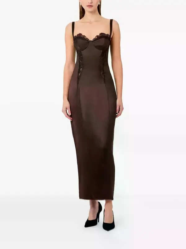 NICHOLAS Dominique Lace-detail Maxi Dress - Brown