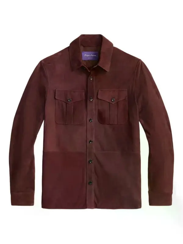 Ralph Lauren Purple Label Chest-pockets Suede Overshirt - Red
