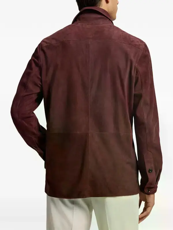Ralph Lauren Purple Label Chest-pockets Suede Overshirt - Red