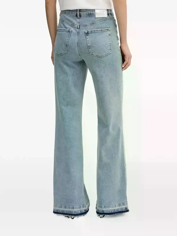 OUI Fringed Wide-leg Jeans