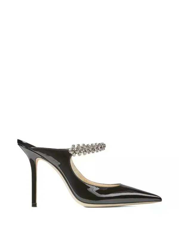 JIMMY CHOO Bing Crystal-strap Pointed Mules