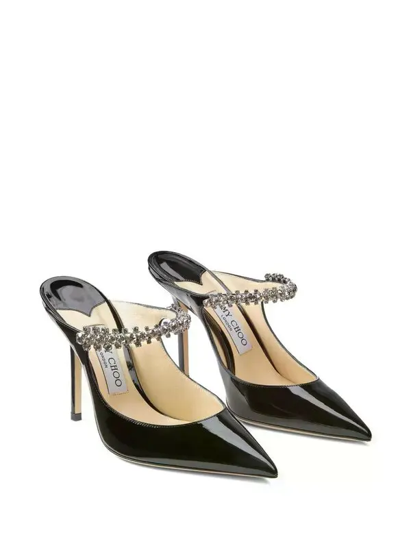 JIMMY CHOO Bing Crystal-strap Pointed Mules