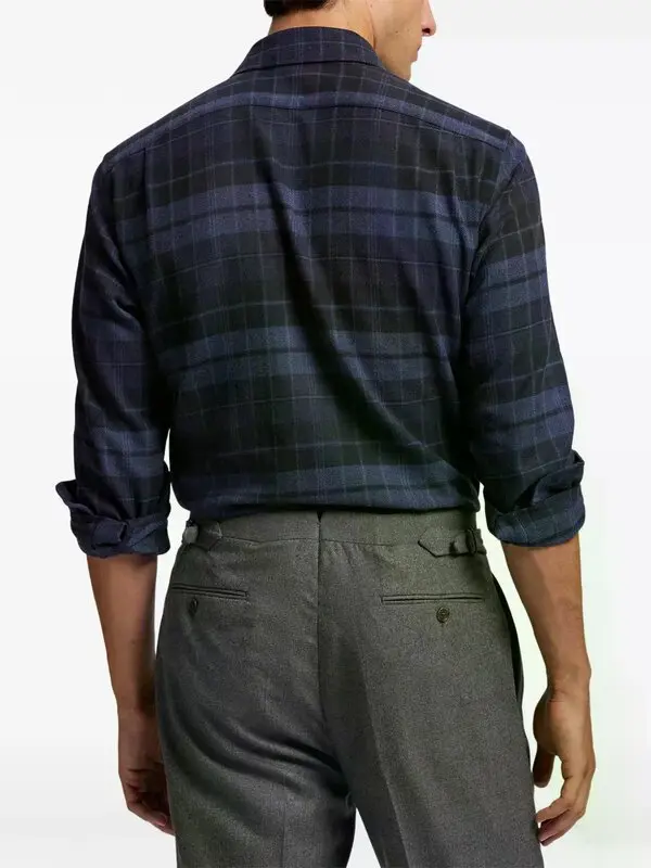 Ralph Lauren Purple Label Plaid Twill Shirt - Blue