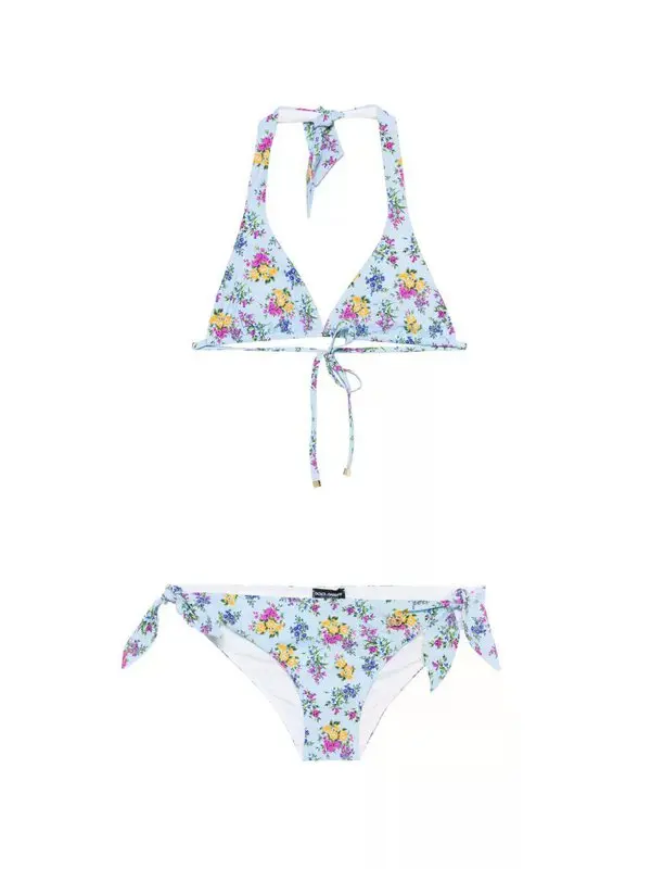 Dolce & Gabbana Floral Bikini - Light Blue