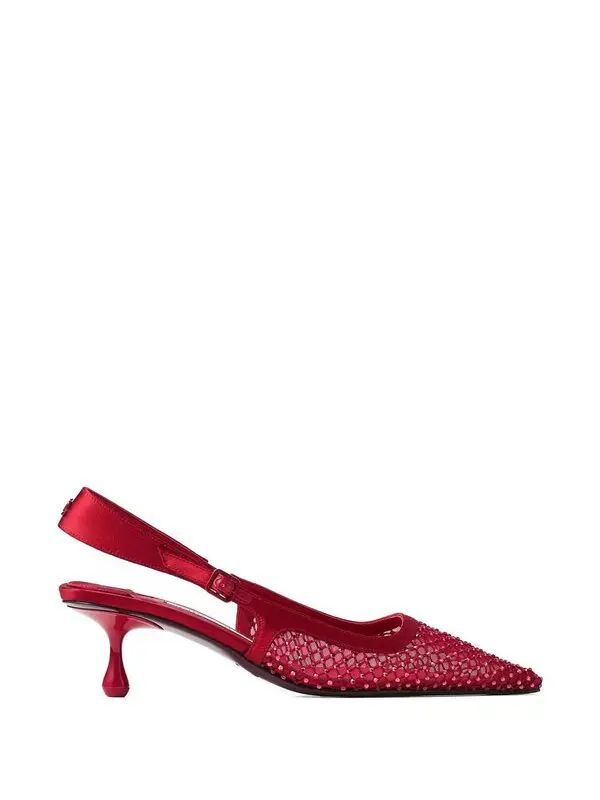 JIMMY CHOO Ruby Crystal Mesh And Satin Pumps
