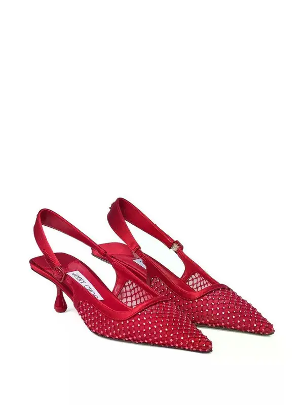 JIMMY CHOO Ruby Crystal Mesh And Satin Pumps