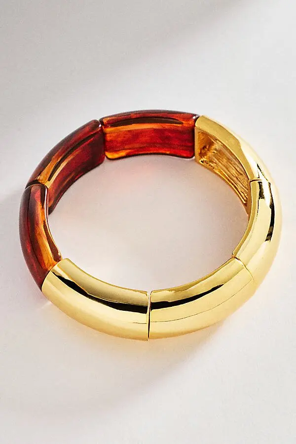 Anthropologie Two-tone Stretch Bracelet - Brown & Gold