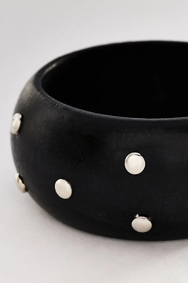 Anthropologie Studded Wood Bangle Bracelet