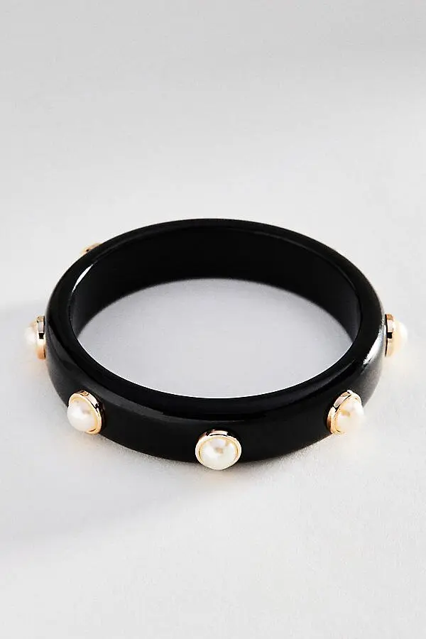 Anthropologie Resin Studded Bracelet - Black