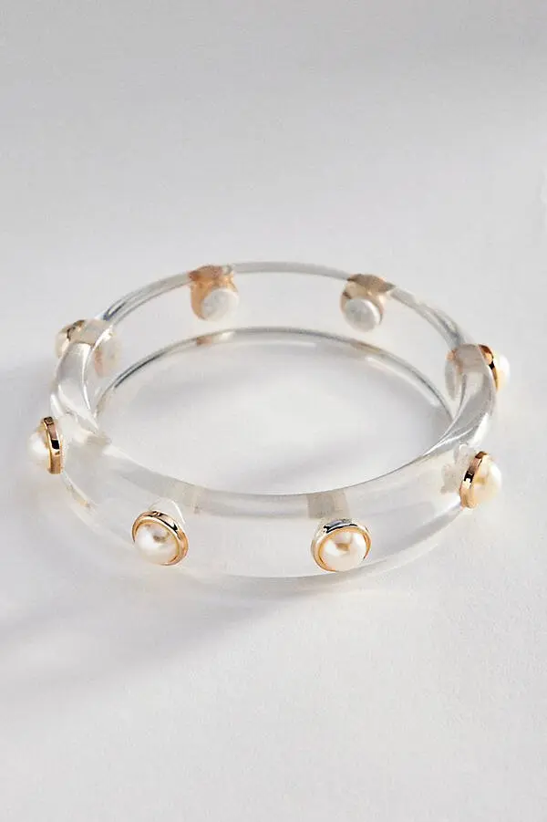 Anthropologie Resin Studded Bracelet - Clear