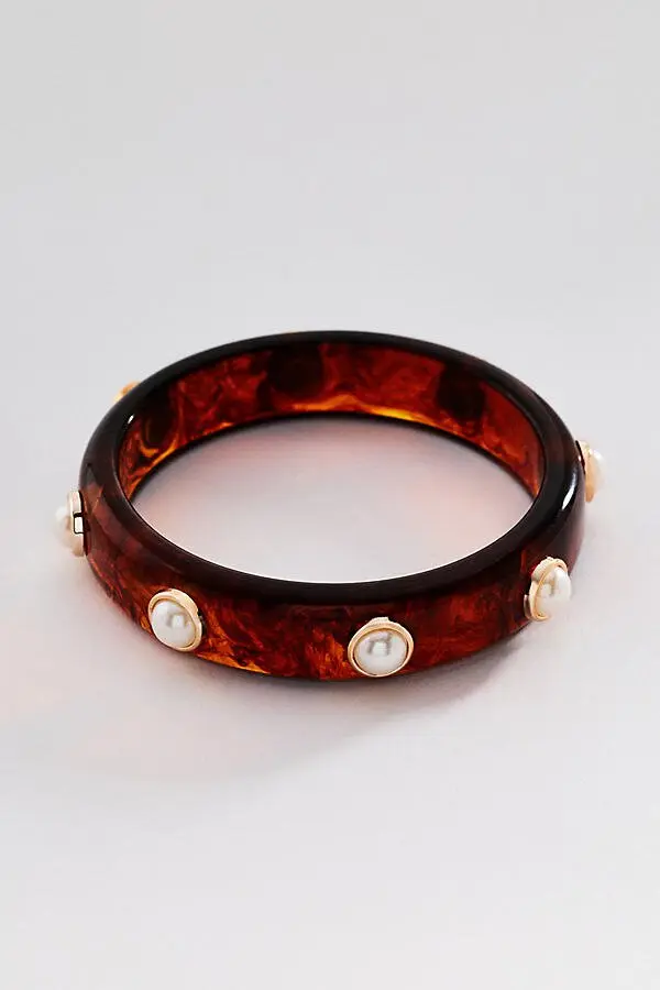 Anthropologie Resin Studded Bracelet - Tortoise