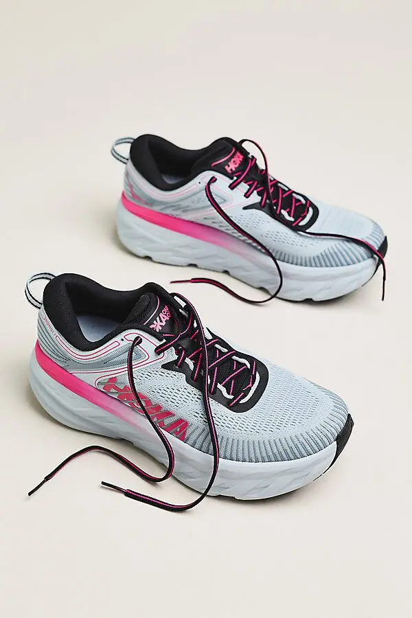 HOKA® Bondi 7 Sneakers - Mineral Blue/rhubarb