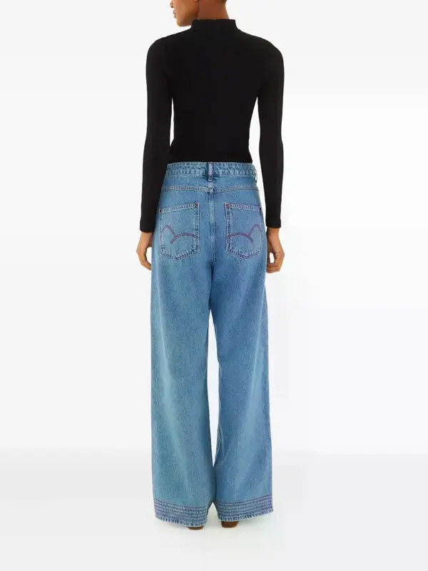 Farm Rio Embroidered-pockets Jeans