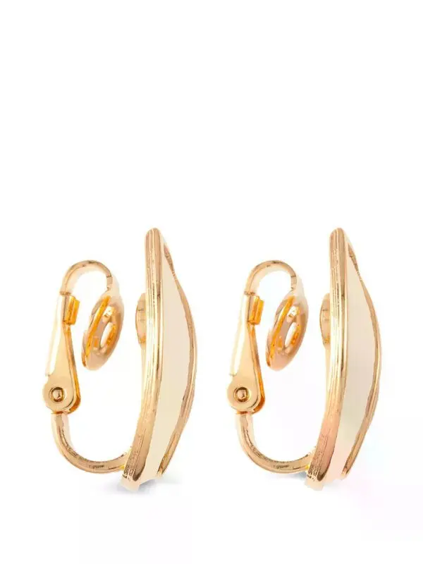 D'ORLAN Enamel Leaf Clip-on Earrings