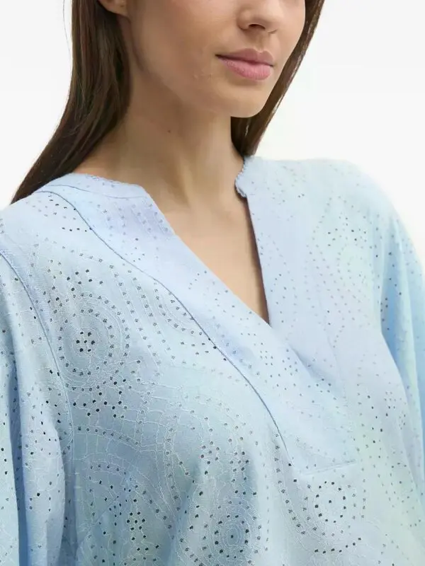 MOS MOSH Myen Sina Perforated Blouse - Blue