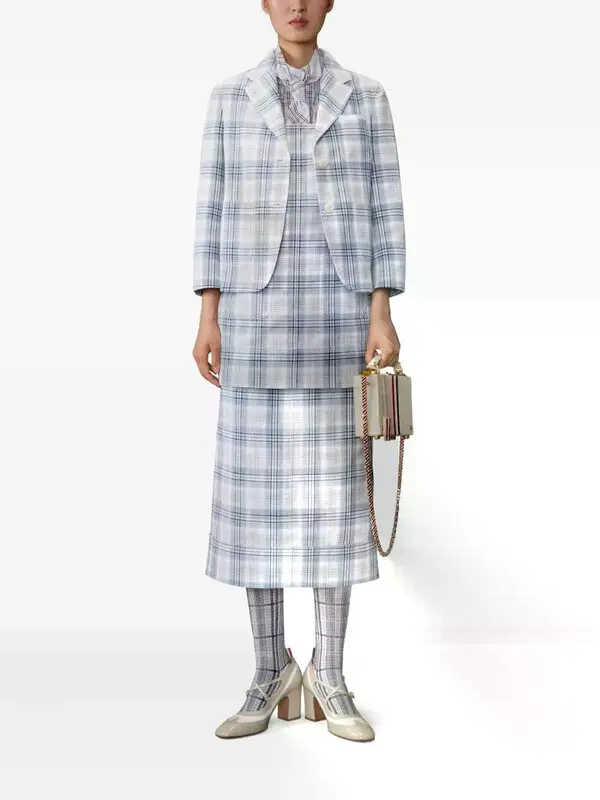 Thom Browne Plaid Single-breasted Blazer