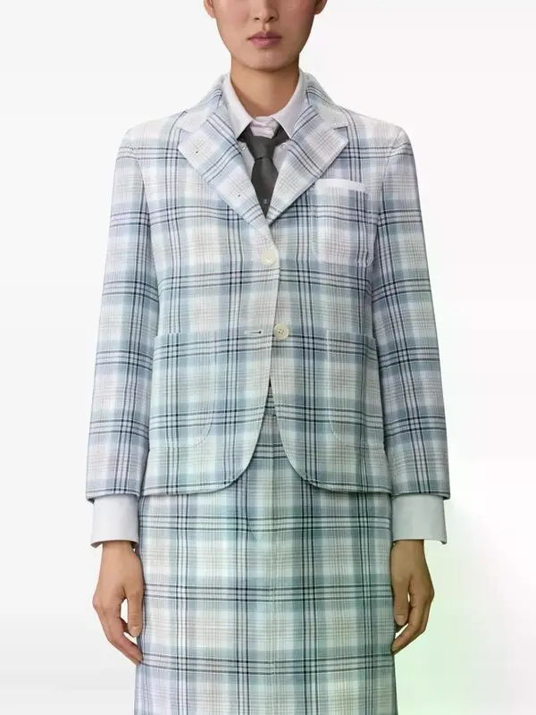 Thom Browne Plaid Single-breasted Blazer