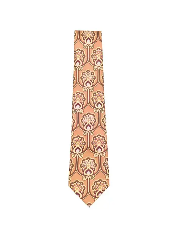 Drole De Monsieur Tapisserie Patterned Tie - Brown