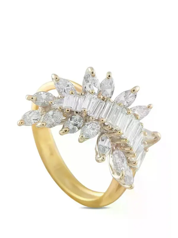 LB EXCLUSIVE Leaf-embellishment Diamond Ring - Gold