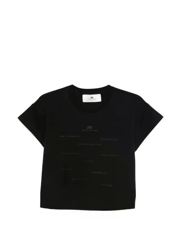 Elisabetta Franchi Text-graphic T-shirt - Black