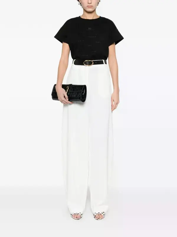 Elisabetta Franchi Text-graphic T-shirt - Black
