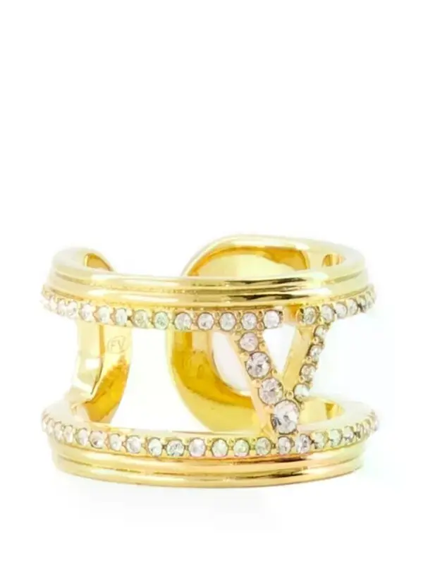 Valentino Garavani Crystal-embellished Open Ring - Gold